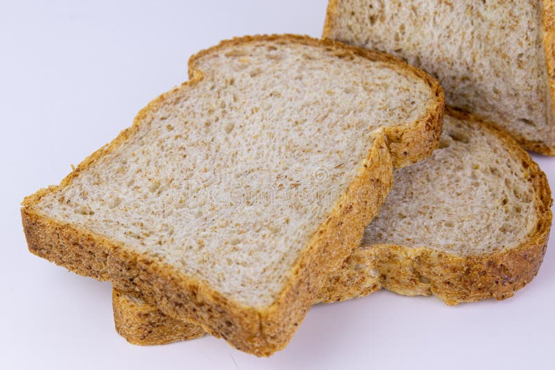 Whole Wheat Bread on White Background Stock Image - Image of bake ...