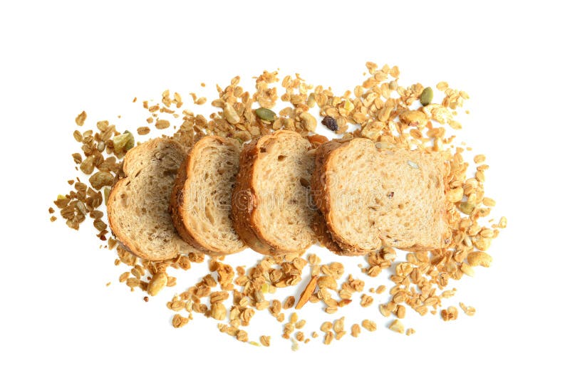 Whole Wheat Bread on White Background Stock Photo - Image of wheat ...