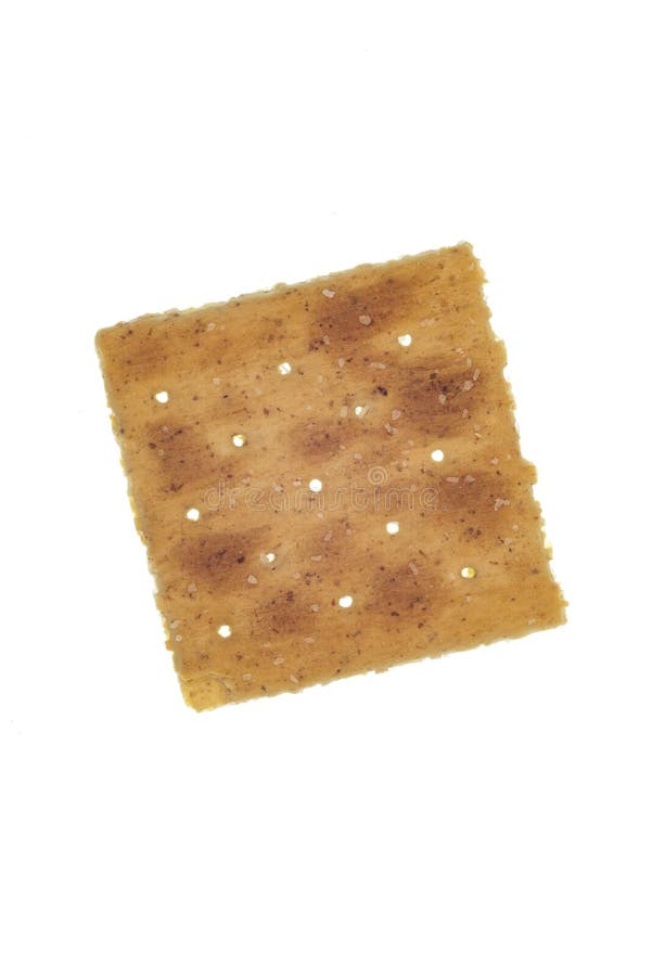 Whole Wheat Cracker with One Bite Gone Isolated on White Stock Image ...