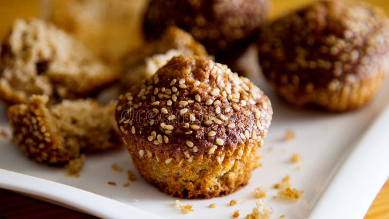 Whole Wheat Muffins with Whole Wheat Flour and Sesame. Stock Photo ...