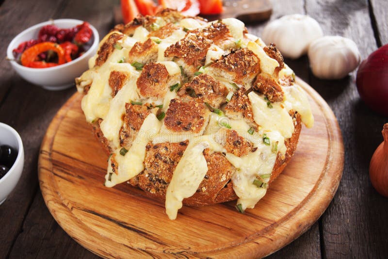 Wholegrain Bread Stuffed with Cheese Stock Photo - Image of horizontal ...