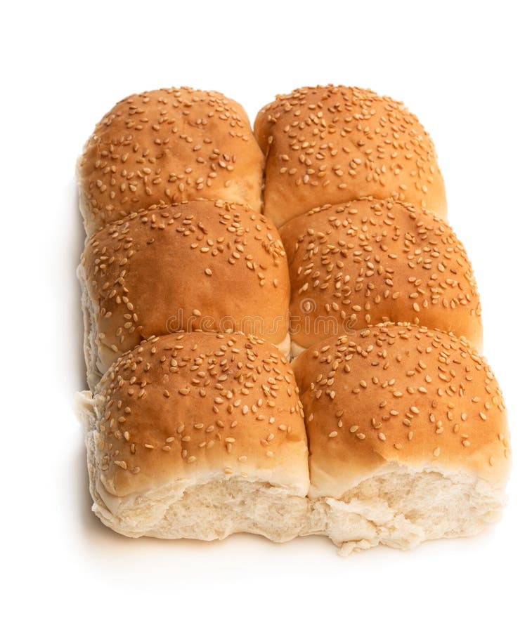 Wholemeal Multiseeds Batch Rolls Isolated on White Batch of Four Stock ...