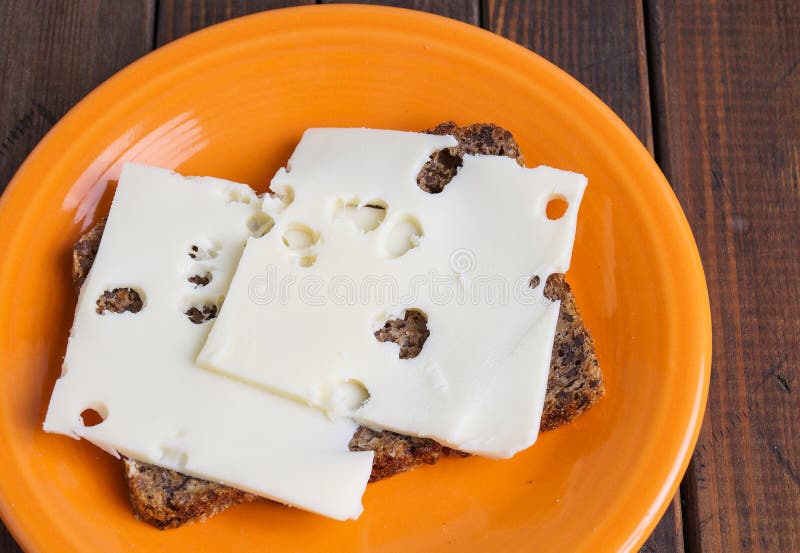Wholemeal Rye Bread with Cheese Stock Photo - Image of grin, eating ...