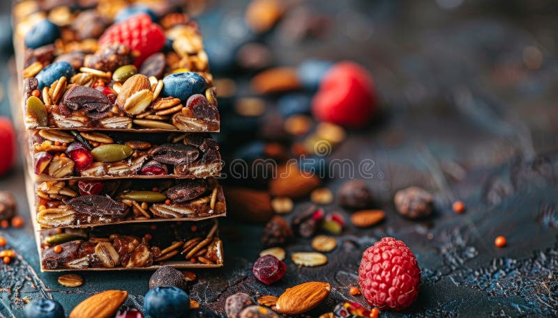 Wholesome Chewy Granola Bars Up Close Stack Displaying Nutritious ...