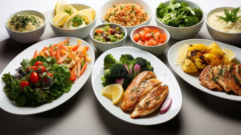 Wholesome Dinner Options Savoring Health Stock Illustration ...