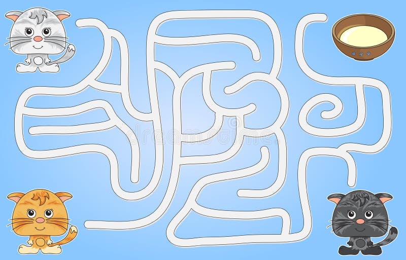 Maze Game Cat Milk Stock Illustrations – 29 Maze Game Cat Milk Stock ...