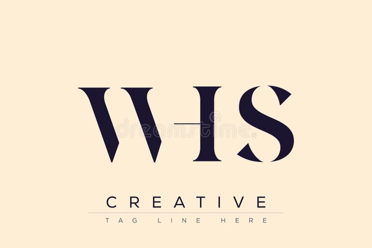 WHS Abstract Letter Logo Design Stock Vector - Illustration of elegant ...