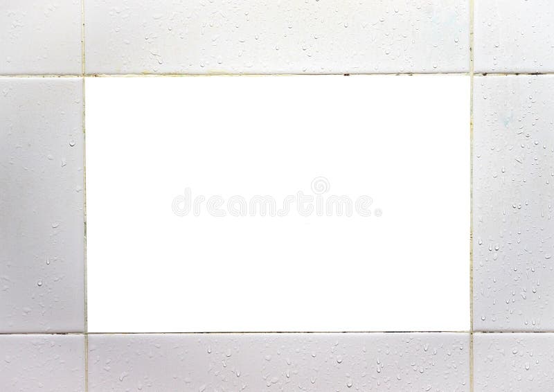 Whtie Blank Rectangle Frame Made of Ceramic Tiles Stock Photo - Image ...
