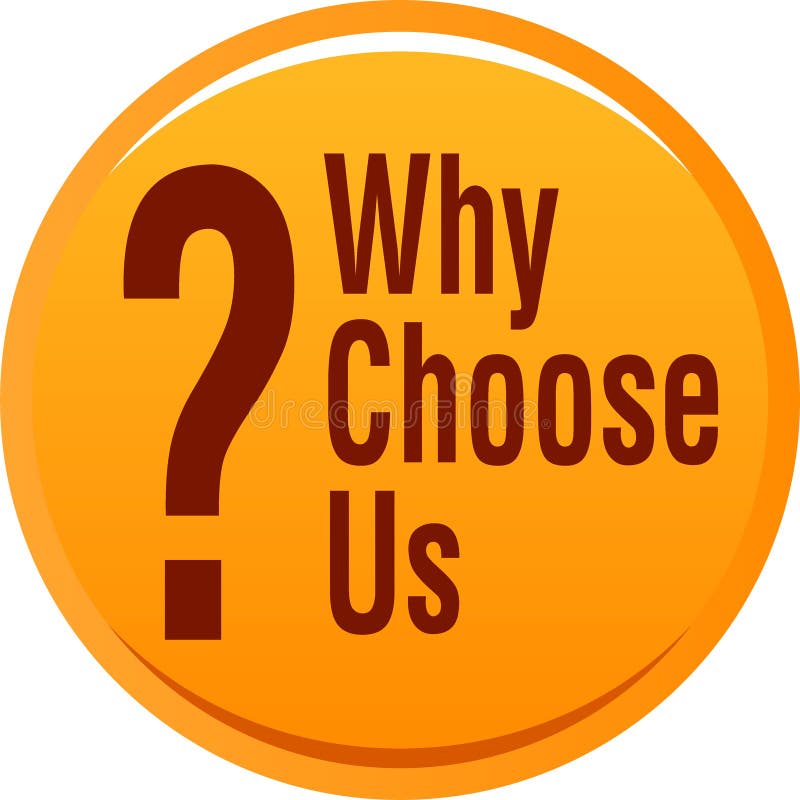 Why choose us button stock vector. Illustration of colour - 120724192