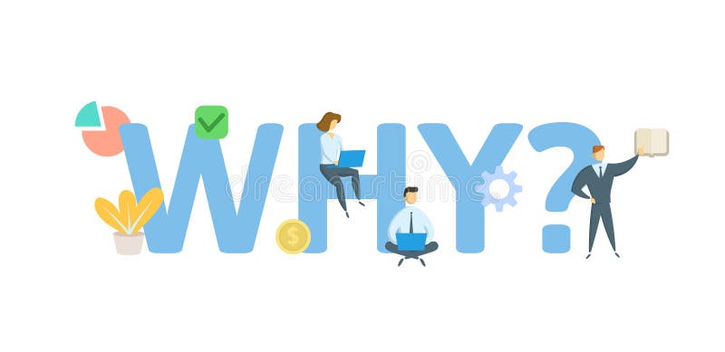 WHY Concept with Keywords, Letters, and Icons. Flat Vector Illustration ...