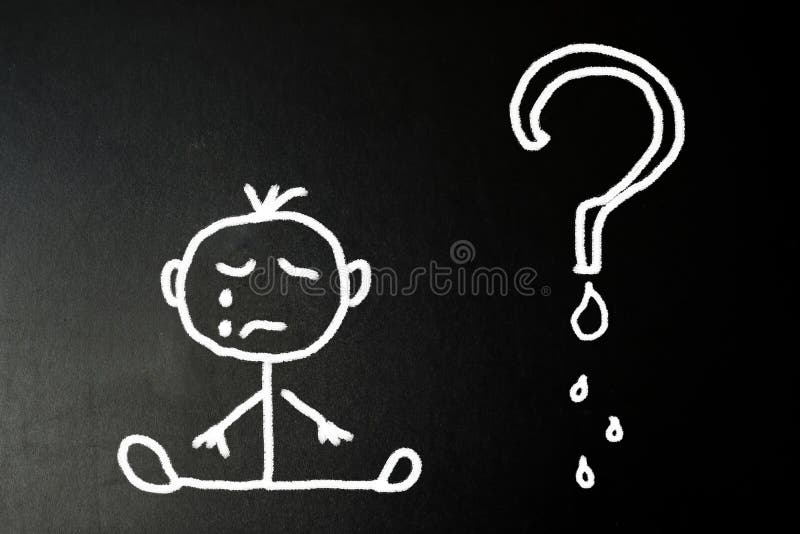 Why does a child cry stock illustration. Illustration of white - 145210084
