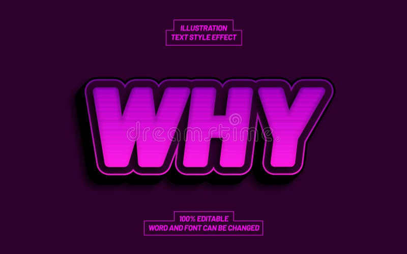 Why Light Text Style Effect Stock Vector - Illustration of graphic ...