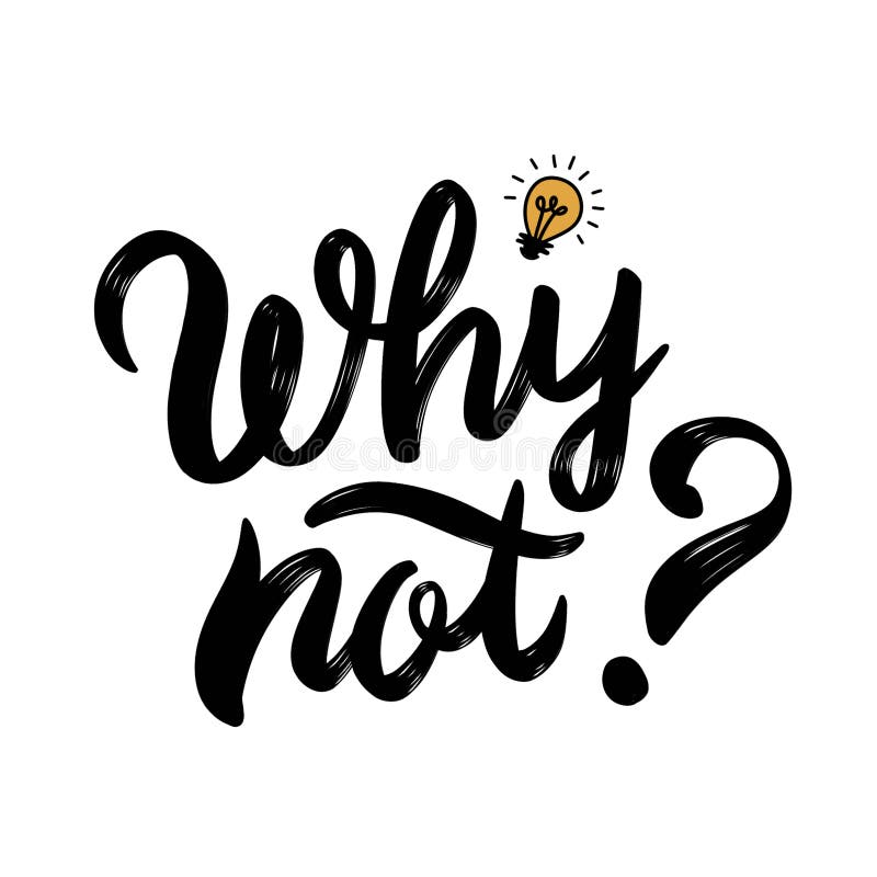 Why Not Brush Writing Typographic Text on White Background Stock ...