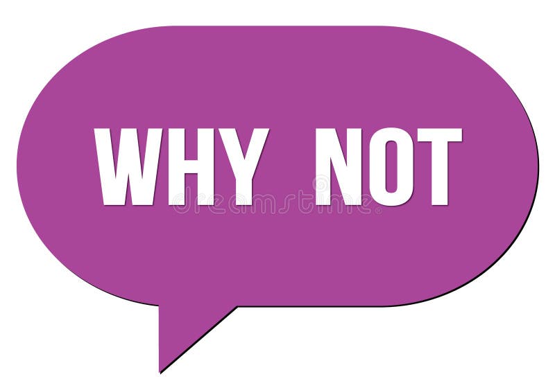WHY NOT Text Written in a Violet Speech Bubble Stock Illustration ...