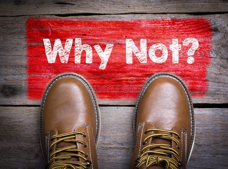 Why Not? Top View of Boot on Wooden Background Stock Image - Image of ...