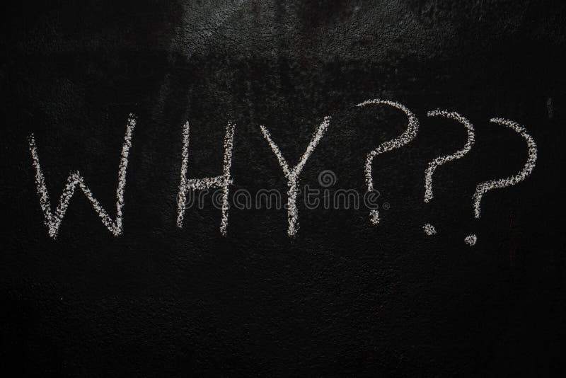 Why with Question Marks on Black Chalkboard Stock Photo - Image of ...