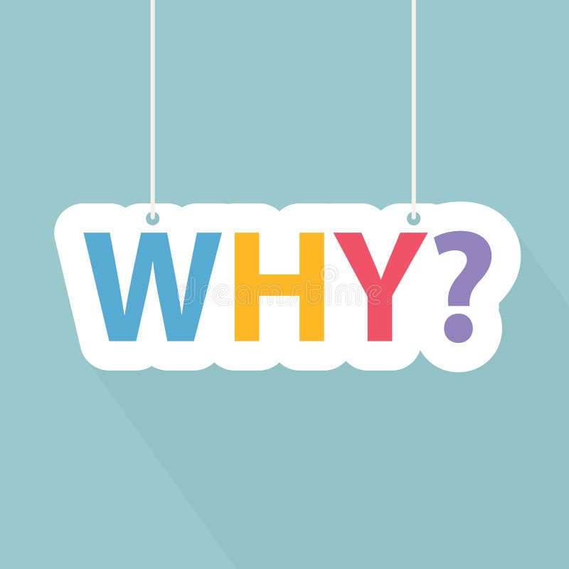 Why Text Written on Hanging Banner Stock Vector - Illustration of think ...