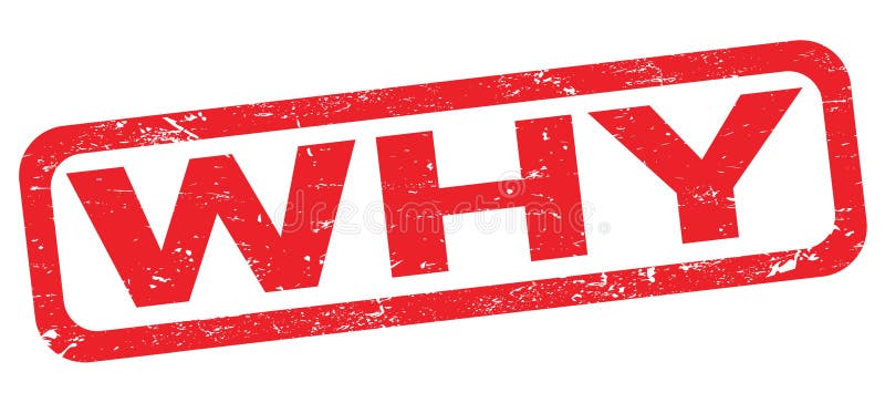 WHY Text Written on Red Rectangle Stamp Stock Illustration ...