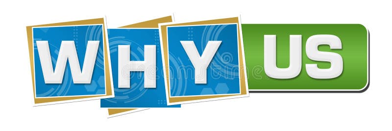 Why Us Blue Technology Squares Green Bar Stock Illustration ...