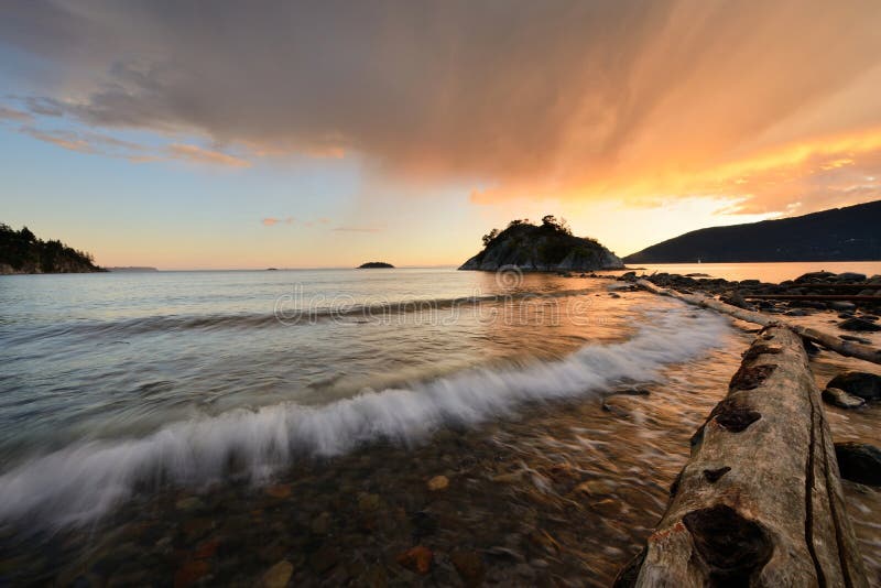 Whytecliff Park Stormy Sunset Stock Photo - Image of islet, cloud: 77691870