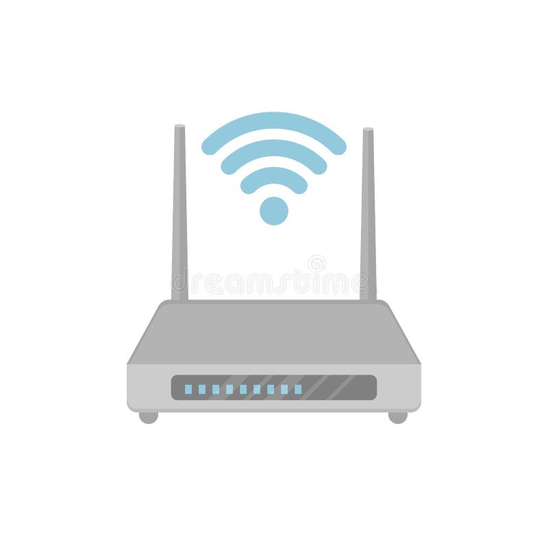 Wi-Fi Access Point, Laptop and Phone Connection To Wi-Fi Point. Stock ...