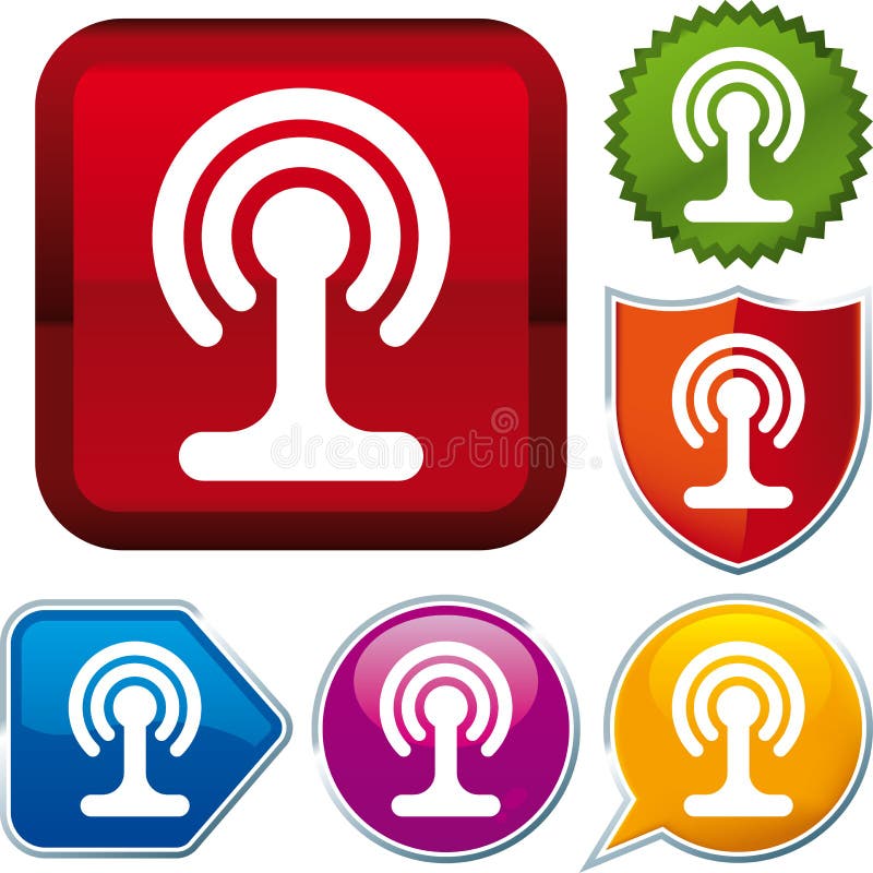 Wi-fi antenna icon stock vector. Illustration of interface - 26996746