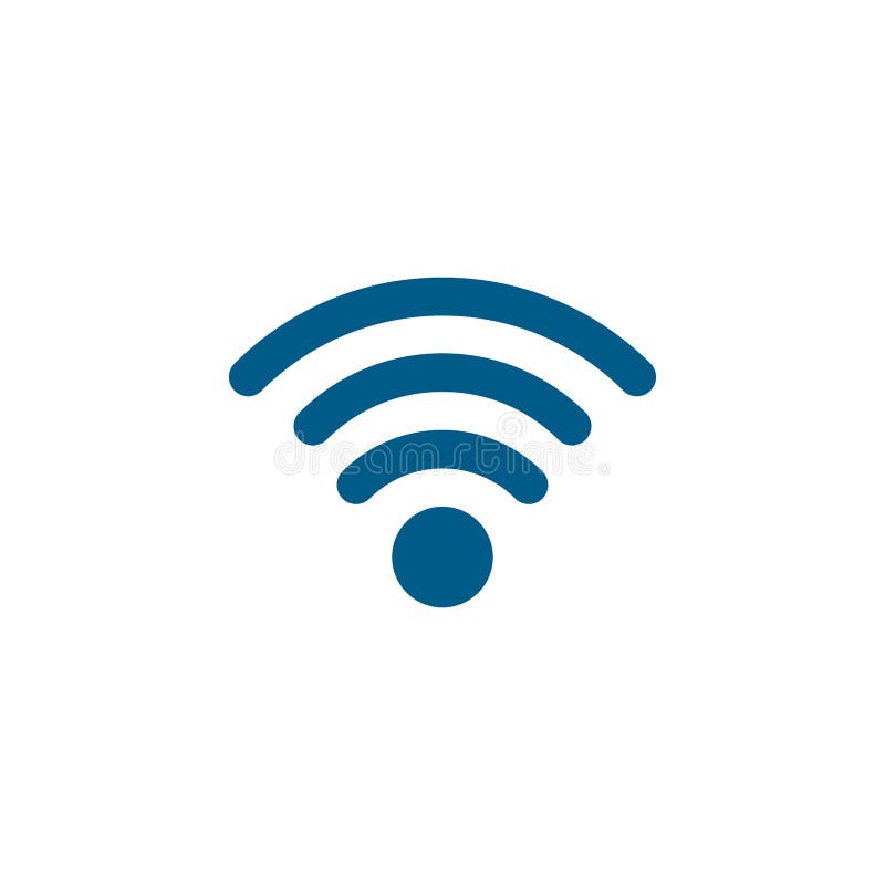 Wi-Fi Blue Icon on White Background. Blue Flat Style Vector ...