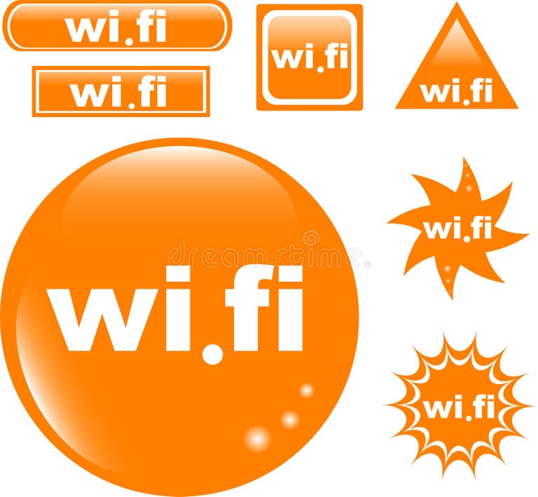 Wi Fi Button Set Glossy Icon Stock Vector - Illustration of ...