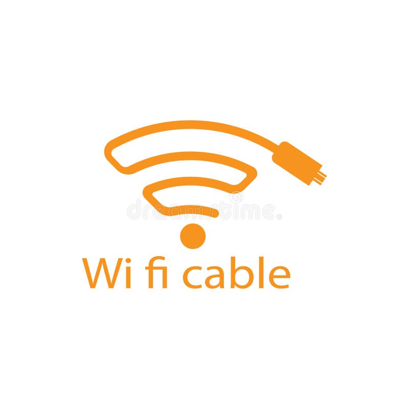 Wi Fi Cable Internet Logo Vector Illustration Outline Design Stock ...