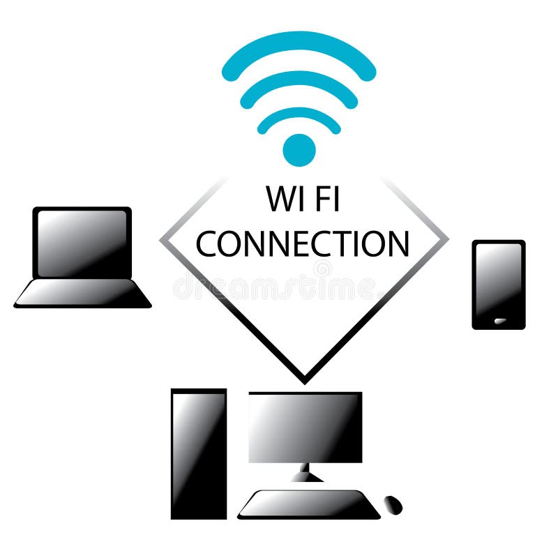 Wi Fi Connection and Its Uses-Pictogram Stock Vector - Illustration of ... Wi Fi Connection and Its Uses-Pictogram Stock Vector - Illustration of ...