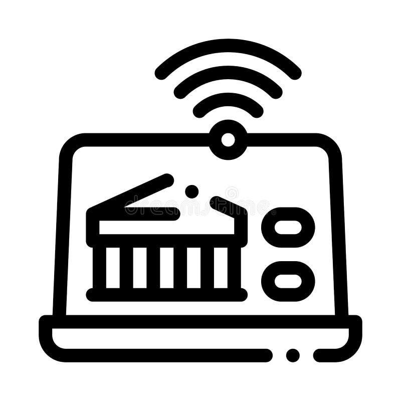 Wi-fi Distribution through Device Icon Vector Outline Illustration ...