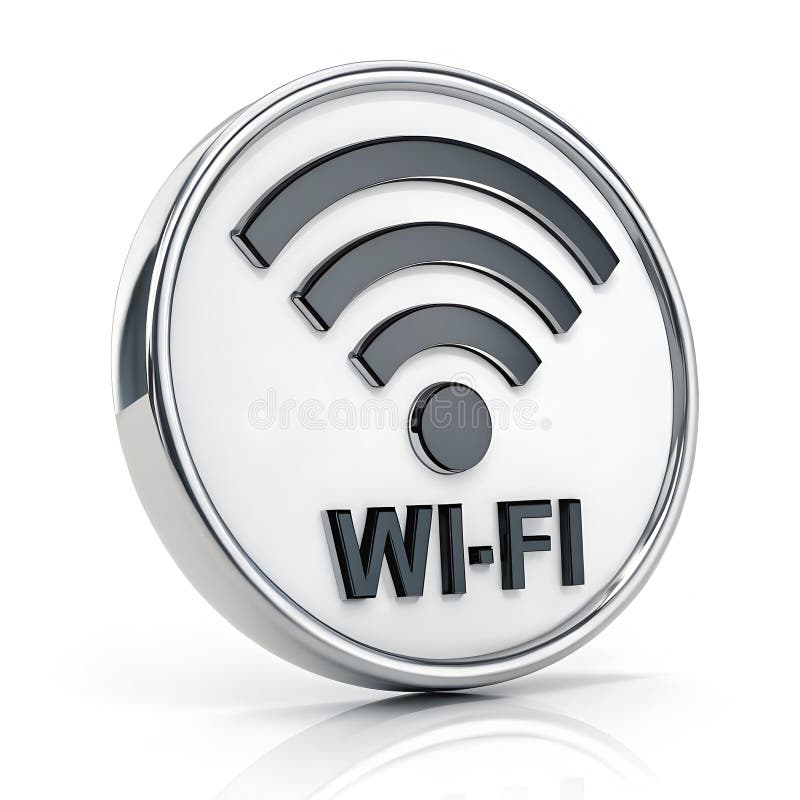 Wi-Fi Icon Logo with 3D Modern Style, Symbol of Wireless Internet Stock ...