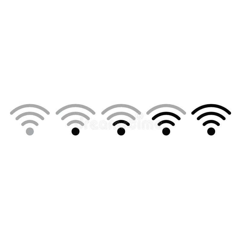 Wi Fi Icon Set - Black Vector Icon Stock Vector - Illustration of grey ...