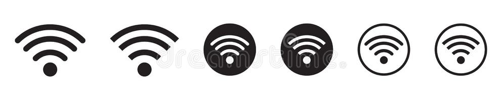 Wi-fi Icon, Wi-fi Sign in Circle. Stock Vector - Illustration of button ...