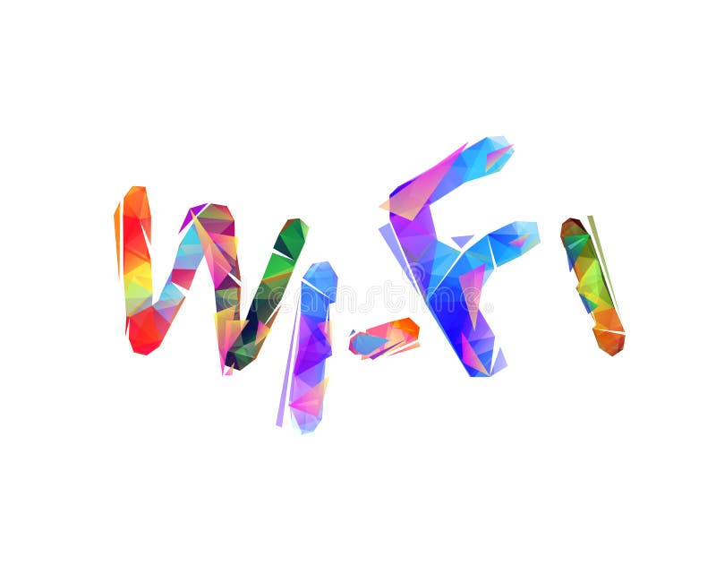 Wi-fi. Inscription of Triangular Letters Stock Vector - Illustration of ...