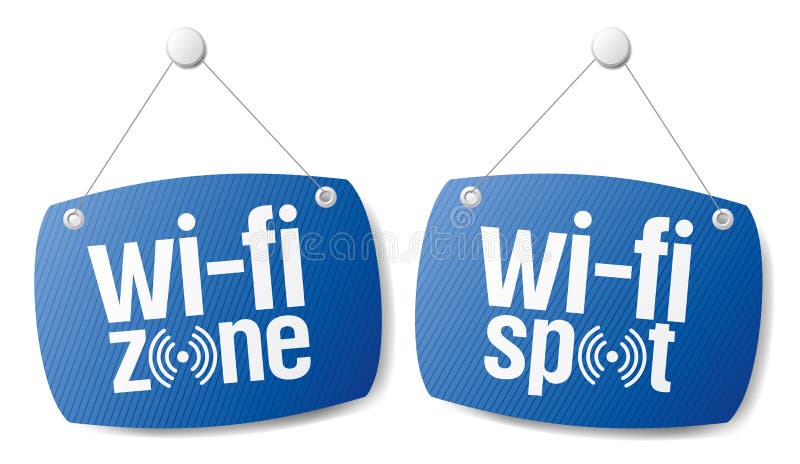 Wi-fi Internet Signal Signs. Stock Vector - Illustration of reception ...