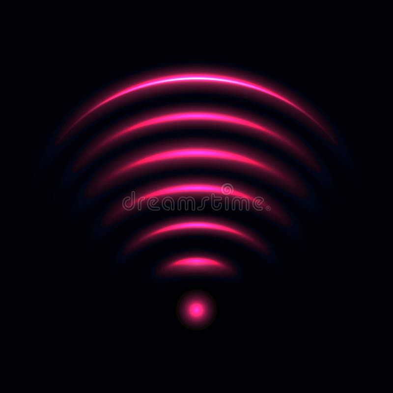 Sensor Waves Signal or Scanner Laser on Transparent Background. Smart ...