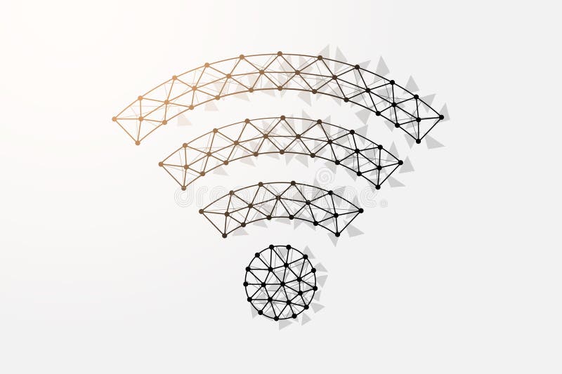 Wi-Fi Low Poly Symbol with Connected Dots. Internet Zone Design Vector ...