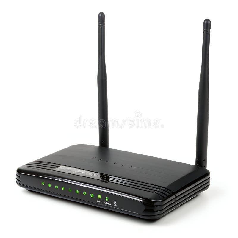 Wi-Fi Modem Isolated on White Background Stock Photo - Image of tech ...