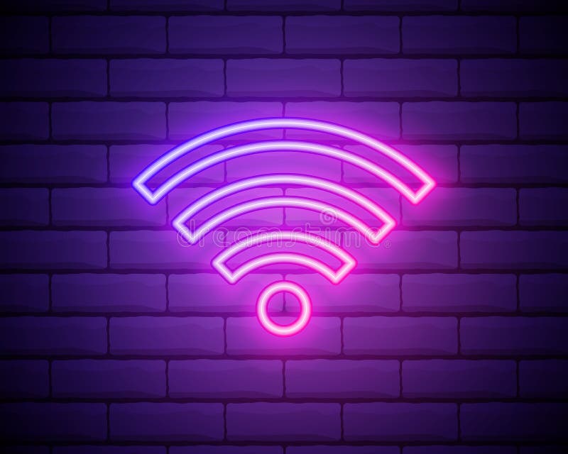 Wi-fi Neon Sign.vector Night Bright Advertisement. Vector Illustration ...