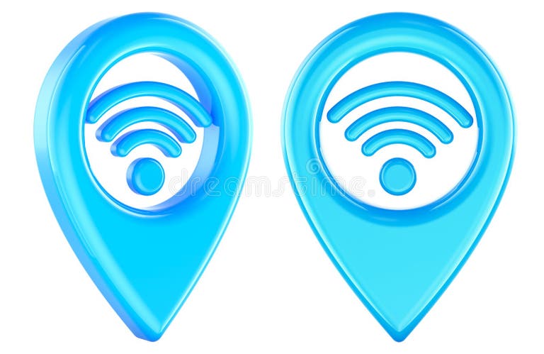Wi-Fi Pointer. Wi-Fi Hotspot Location, Internet Access Map Marker Stock ...
