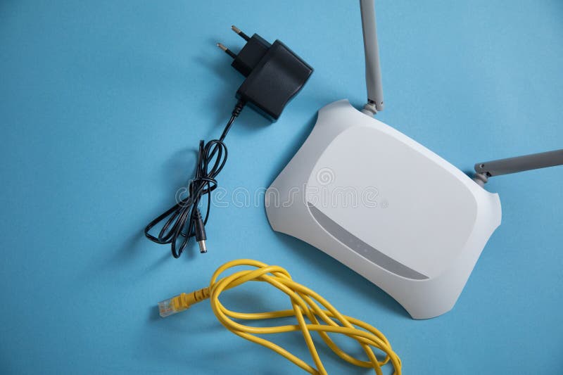 Wi Fi Router on the Blue Background Stock Image - Image of object ...