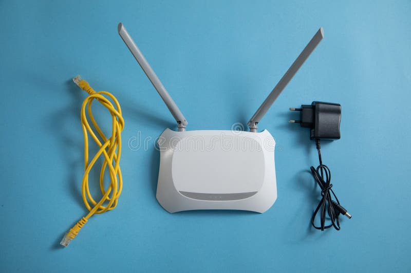 Wi Fi Router on the Blue Background Stock Photo - Image of blue ...