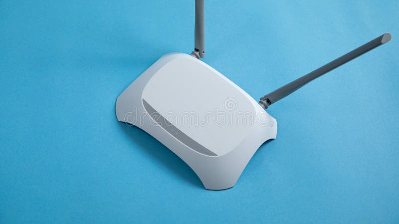 Wi Fi Router on the Blue Background Stock Image - Image of equipment ...