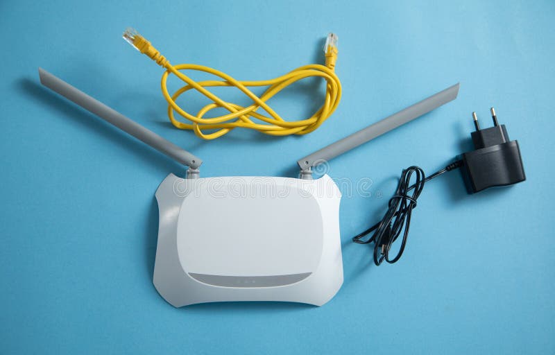 Wi Fi Router on the Blue Background Stock Image - Image of object ...