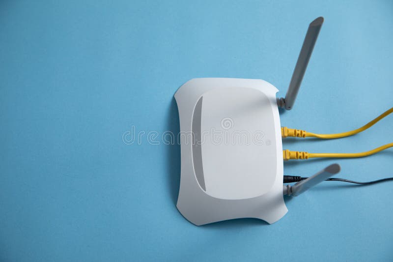 Wi Fi Router on the Blue Background Stock Image - Image of equipment ...