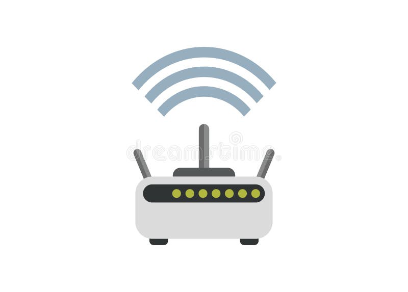 Wi Fi Router Box. Simple Flat Illustration Stock Vector - Illustration ...