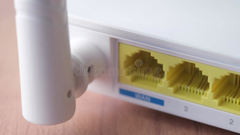 Wi-Fi Router with Cables on Table Stock Footage - Video of closeup ...