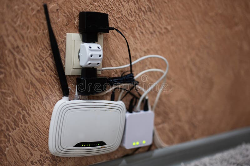 Wi Fi Router Connection with the Optical Fiber Stock Image - Image of ...