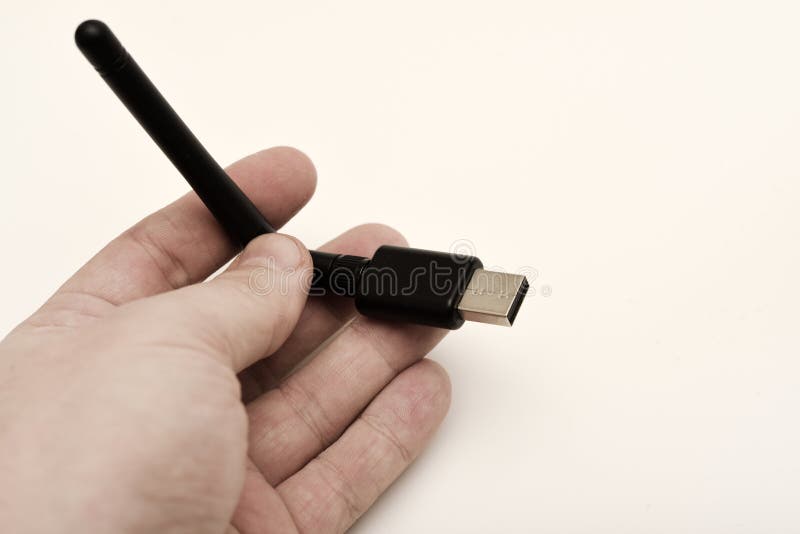 Wi Fi Router Hand White Background Usb Bluetooth Adapter Pc Stock ...